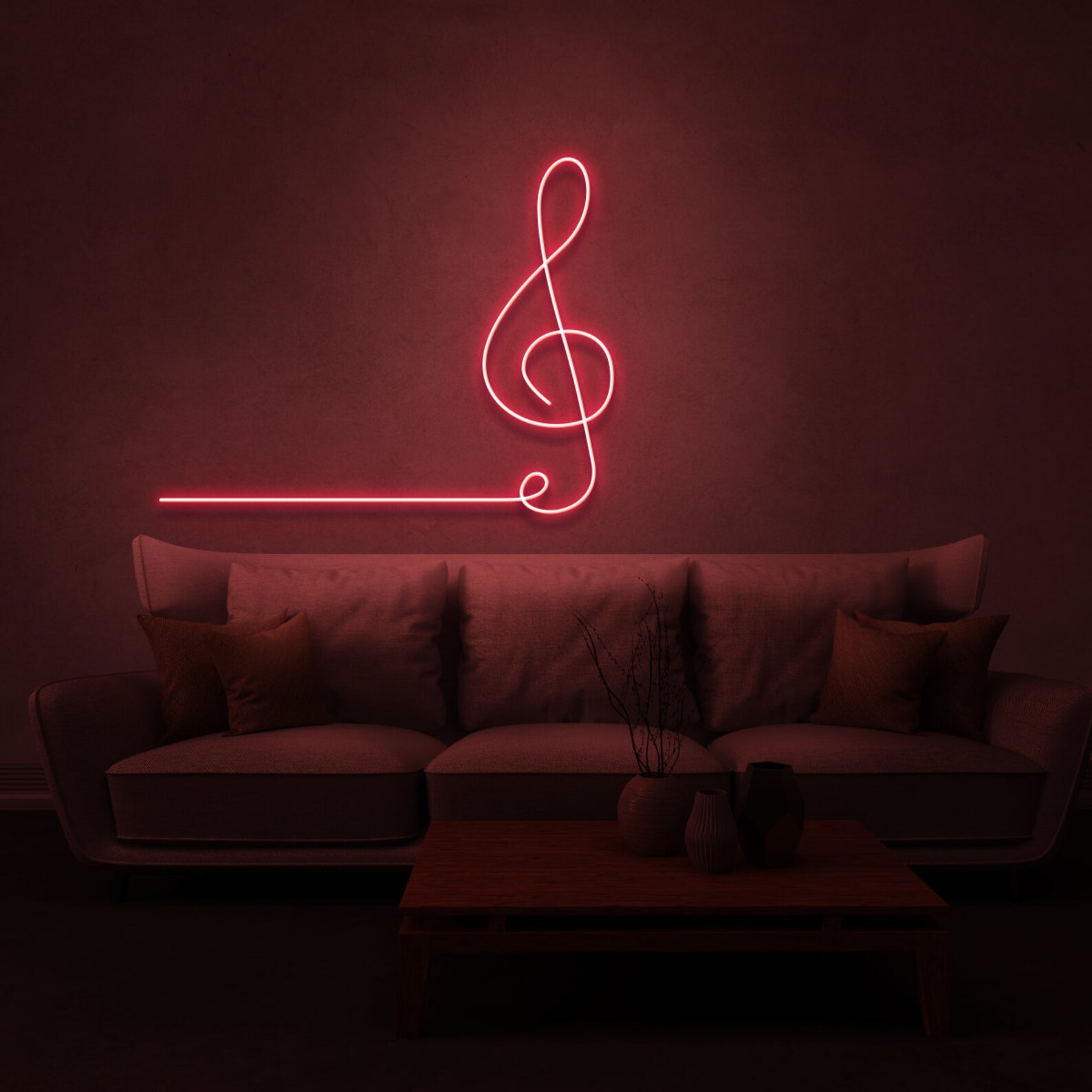 Treble Clef Neon Sign | Music Lover Acrylic LED Light | Music Neon Sign ...