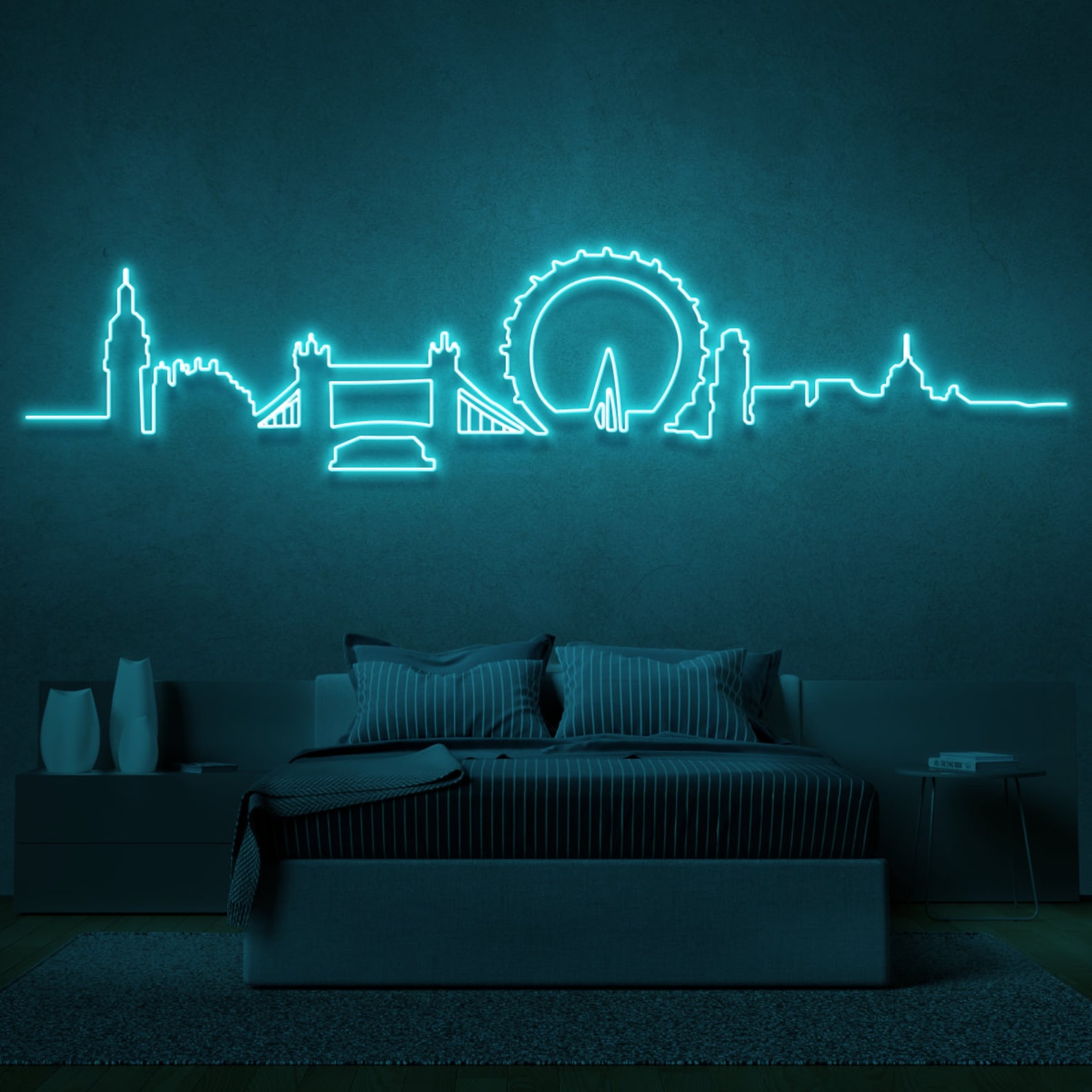 London Skyline Neon Sign for Bar, Home, Bedroom, Cafe, Restaurant ...
