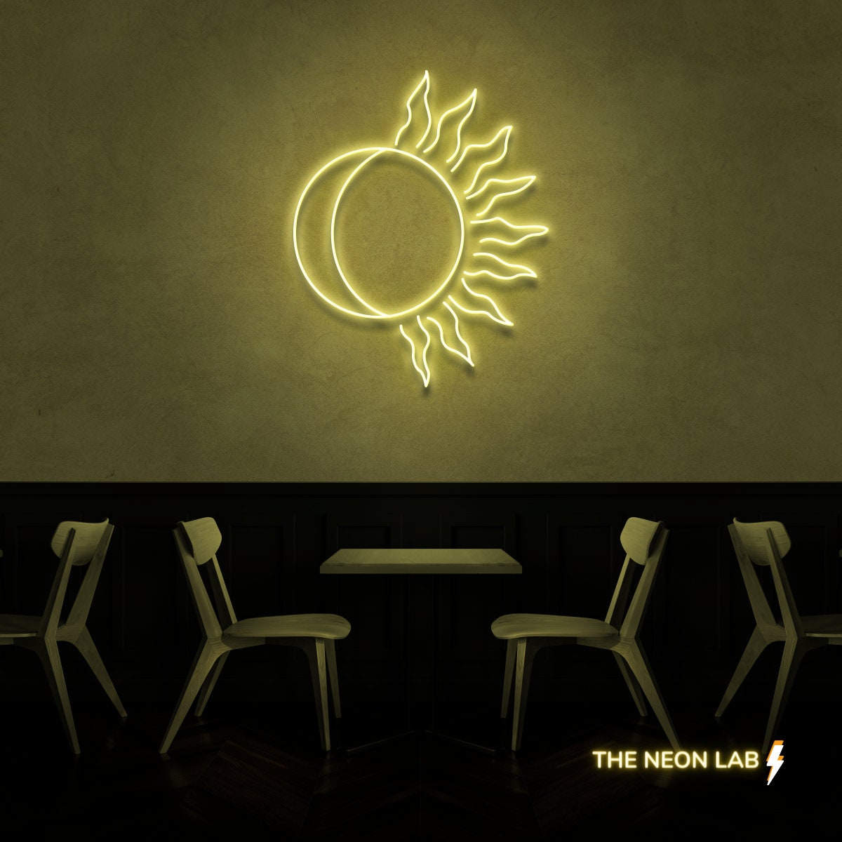 Moon and Sun Celestial Eclipse Neon Sign for bedroom home cafe office ...