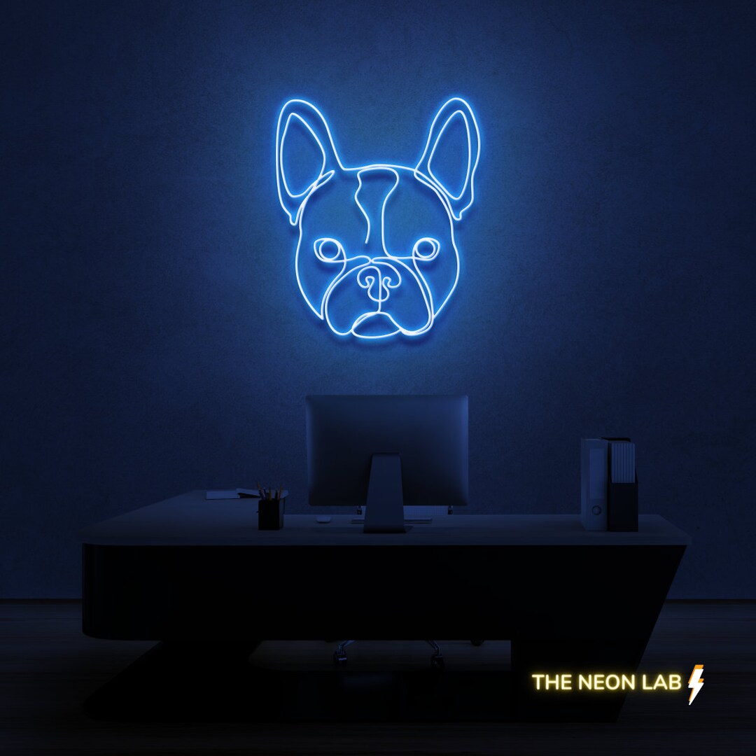 Pug, Bulldog Puppy Dog Neon Sign for Bedroom, Kids Room, Restaurant ...