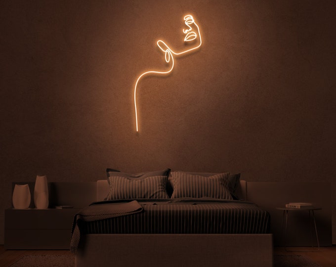 Lady LED Neon Sign / Lady Silhouette Neon Light, Woman Neon Sign, Girl ...