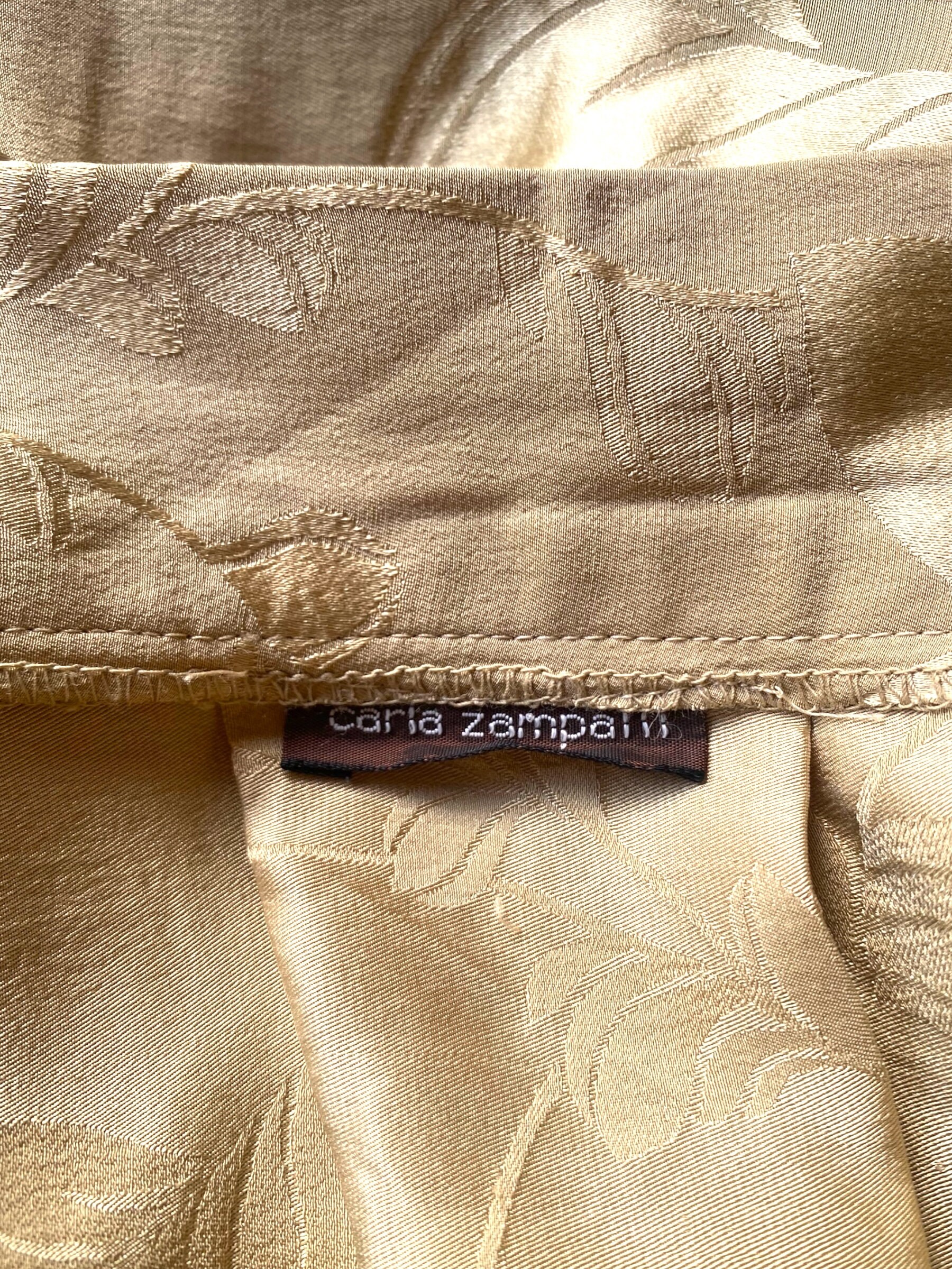 Vintage Carla Zampatti Silk Gold Leaf Pleated Skirt - Etsy