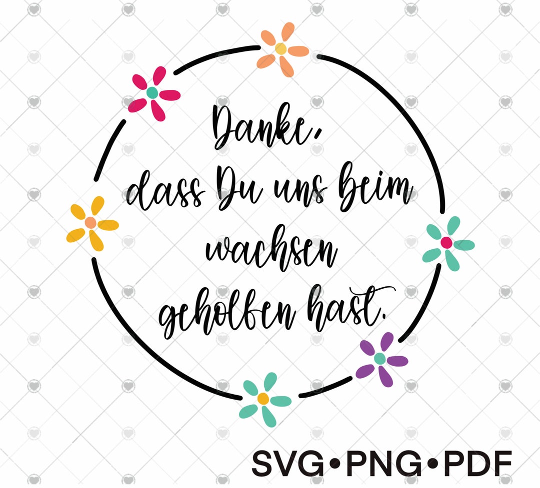 Svg Plotterdatei Danke, dass du uns beim Wachsen geholfen hast Blumenkranz - Etsy Schweiz