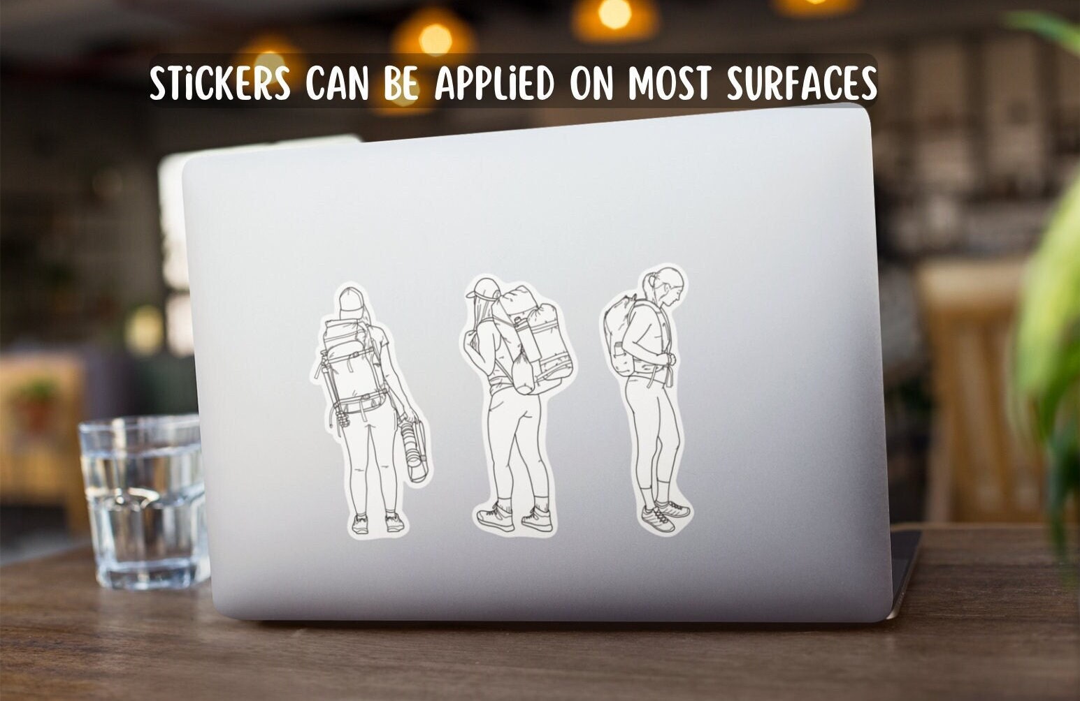 Hiker Girl Sticker Adventure Girl Hiking Stickers for Water Bottles ...