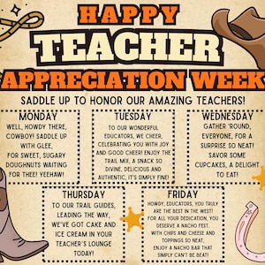 Western-themed Teacher Appreciation Week Flyer - Etsy