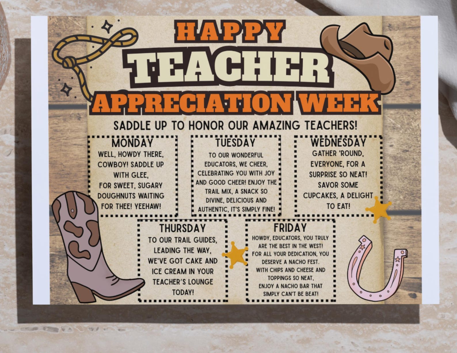 Western-themed Teacher Appreciation Week Flyer - Etsy