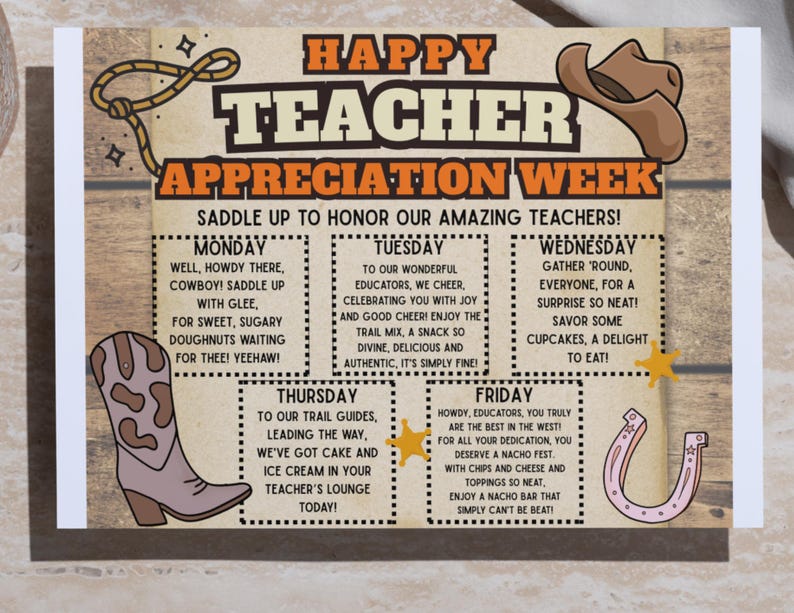 Western-themed Teacher Appreciation Week Flyer - Etsy
