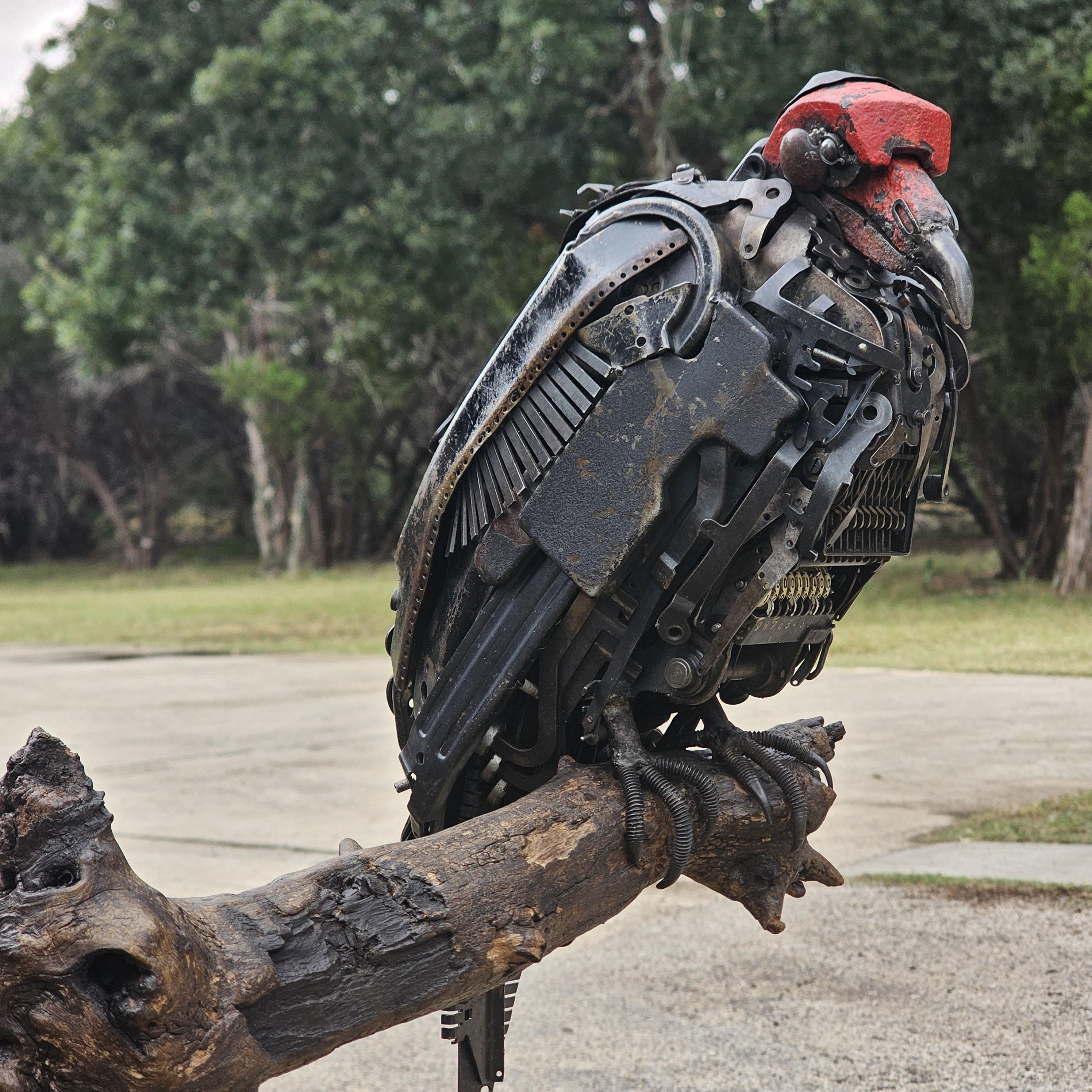 SOLD| Robot Vulture Sculpture | Steampunk Bird Art | Scrap Metal Bird ...