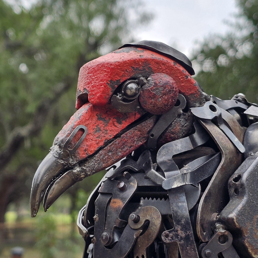 SOLD| Robot Vulture Sculpture | Steampunk Bird Art | Scrap Metal Bird ...