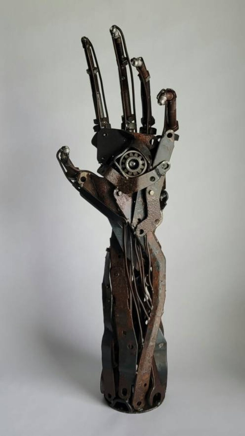 Metal Robot Hand | Human Arm Sculpture | Scrap Metal Robot Hand | Made ...
