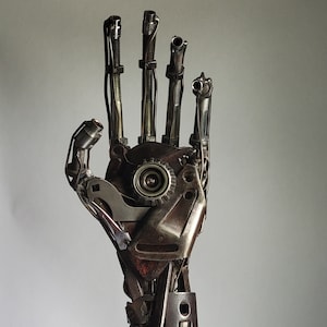 Metal Robot Hand Human Arm Sculpture Scrap Metal Robot Hand Made to ...