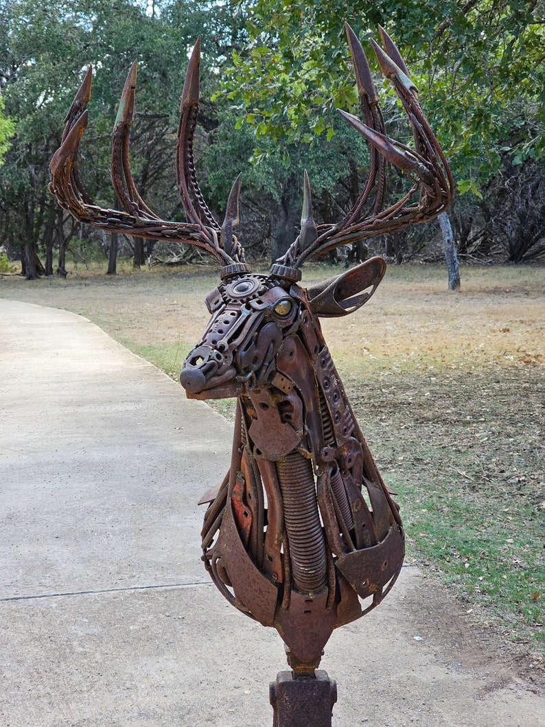 Metal Deer Statue Scrap Metal Buck Scrap Metal Deer Sculpture Made to ...