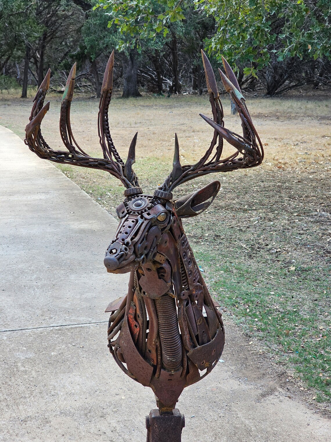 SOLD | Fine Art Deer Sculpture | Scrap Metal Deer Statue | Reclaimed ...