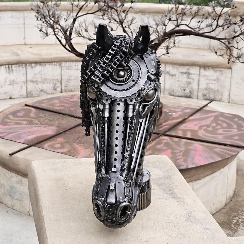 Made to Order | Horse Head Sculpture | Scrap Metal Art | Steampunk ...