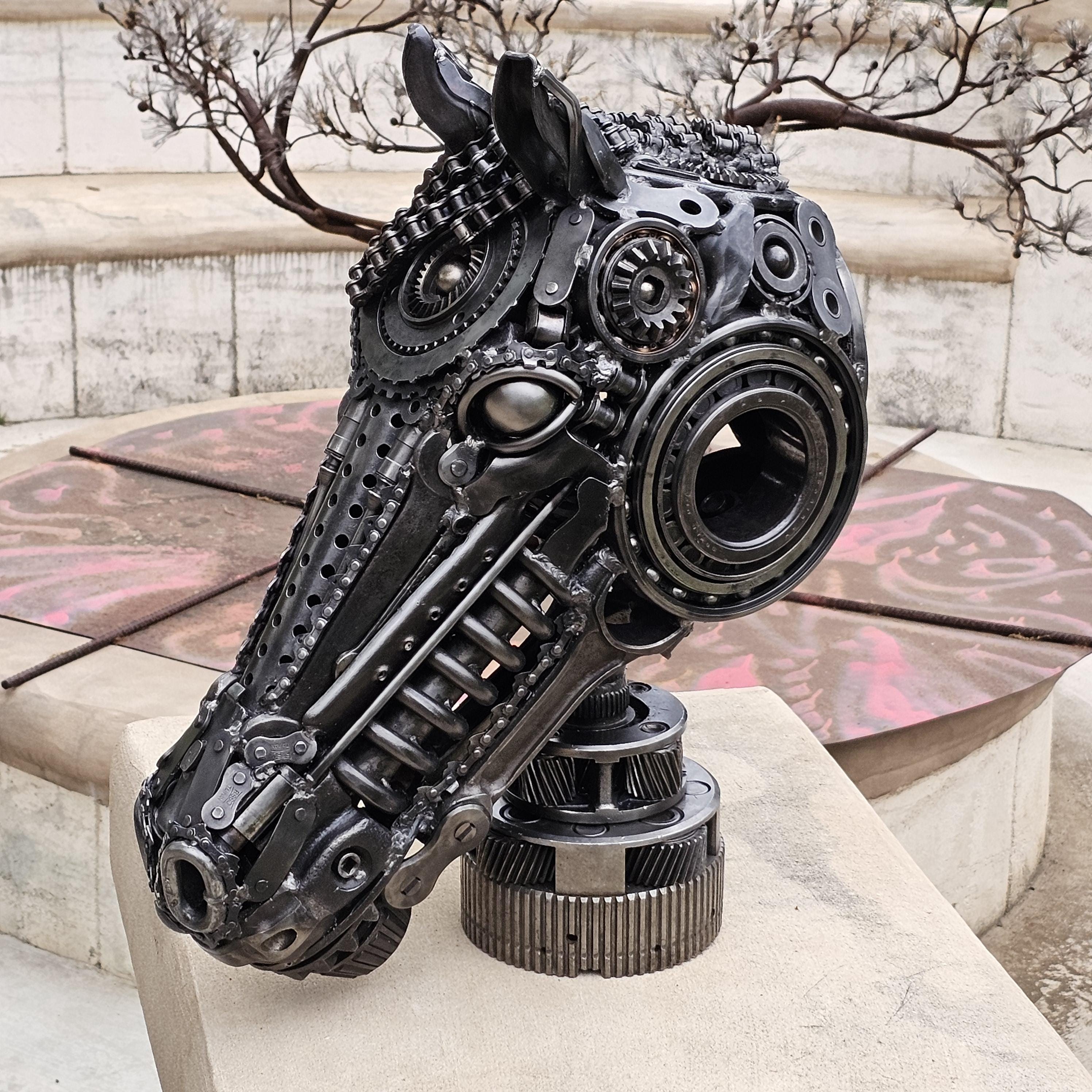 Made to Order | Horse Head Sculpture | Scrap Metal Art | Steampunk ...