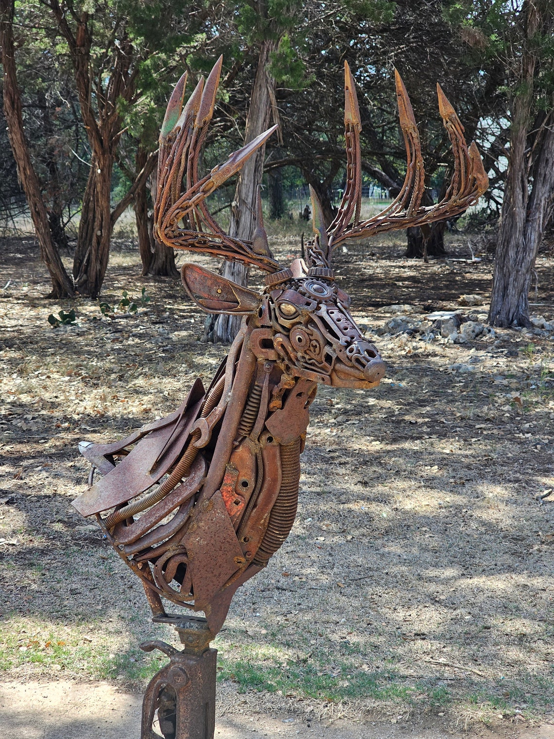 Scrap Metal Deer Statue | Reclaimed Metal Deer | Scrap Metal Deer ...