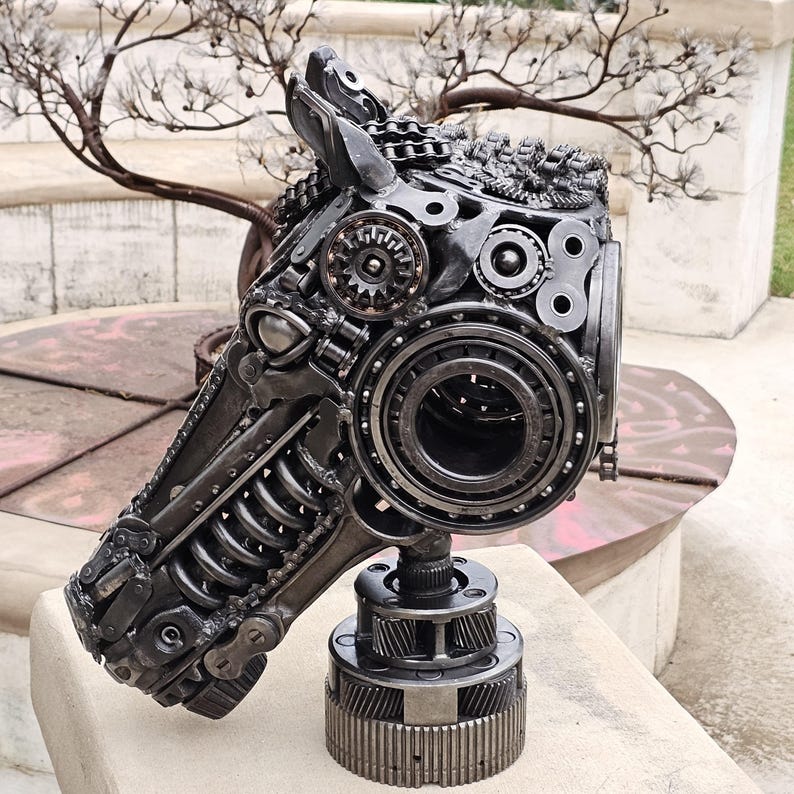 Made to Order | Horse Head Sculpture | Scrap Metal Art | Steampunk ...