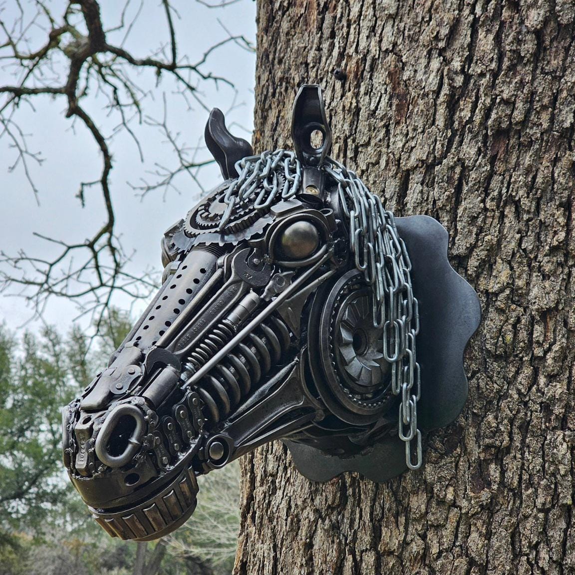 Made to Order | Horse Head Sculpture | Scrap Metal Art | Steampunk ...