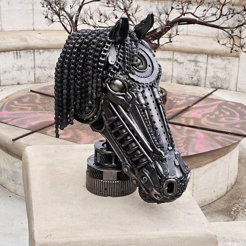 Made to Order | Horse Head Sculpture | Scrap Metal Art | Steampunk ...
