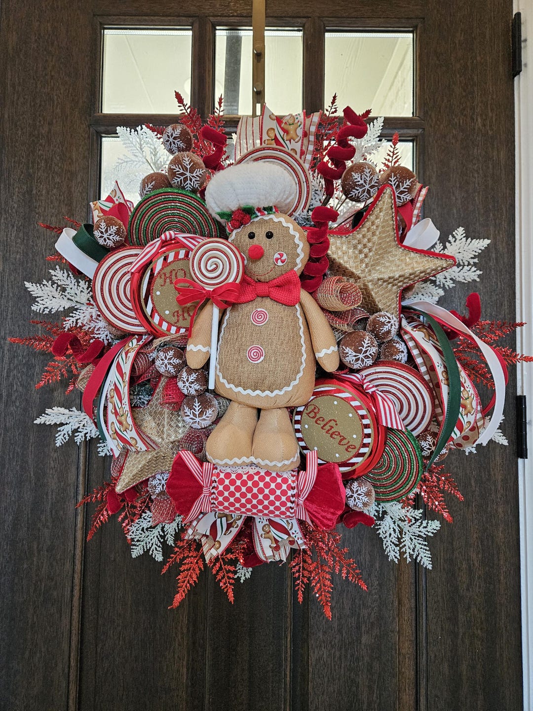 Christmas Gingerbread Wreath - Etsy