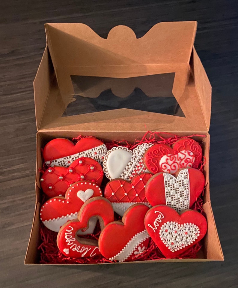 Valentine Cookies - Hearts RED - Etsy