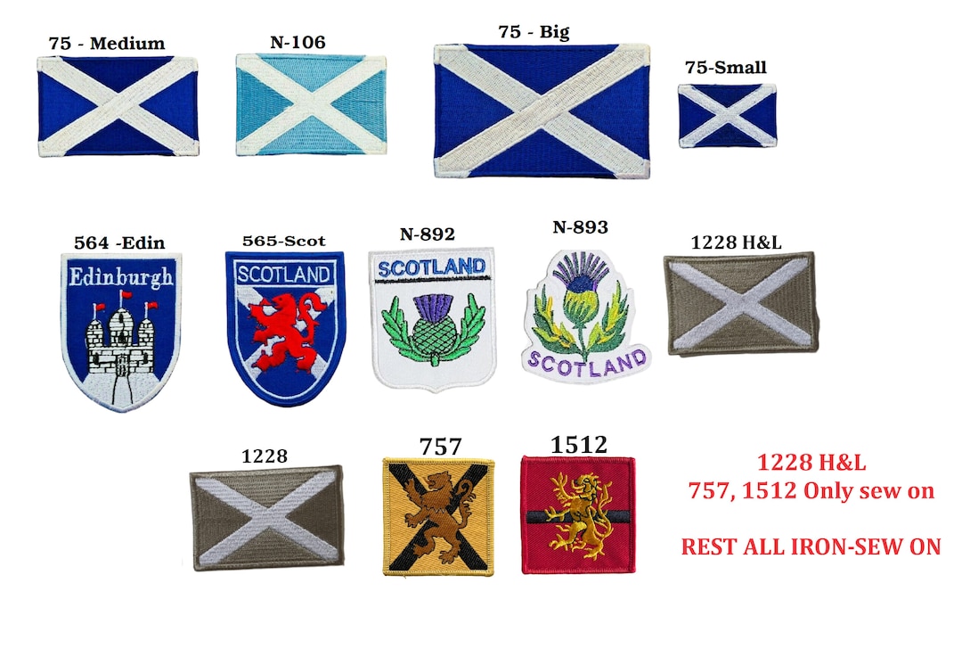 Scotland Scottish National Flag Embroidered Iron Sew on Patch Jacket ...