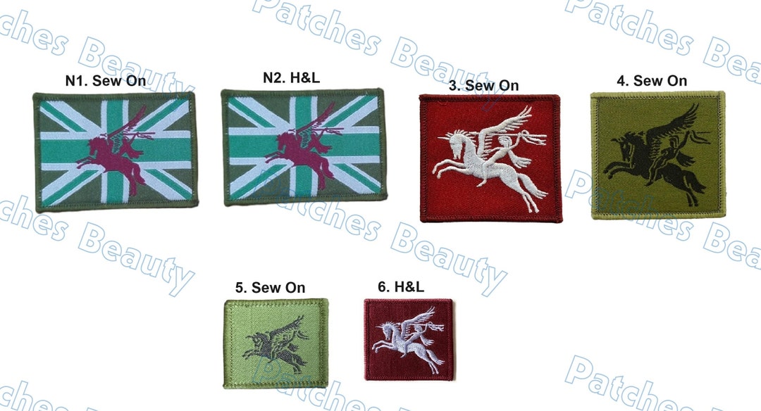 Pegasus Airborne DZ Flash Army Military Iron Sew on Hook and Loop ...