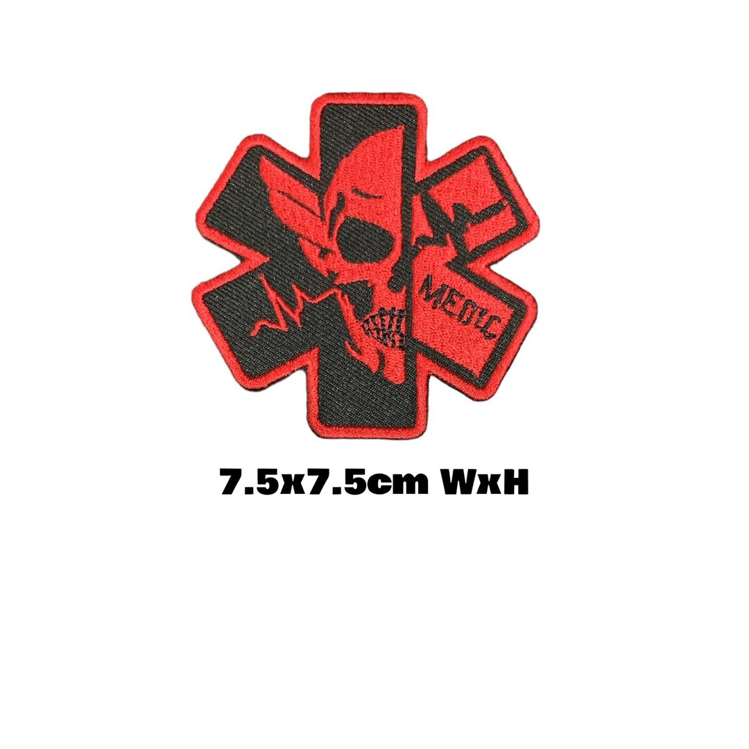 EMT Paramedic Medic Aid Cross Military Embroidered Patch Badge Iron/sew ...