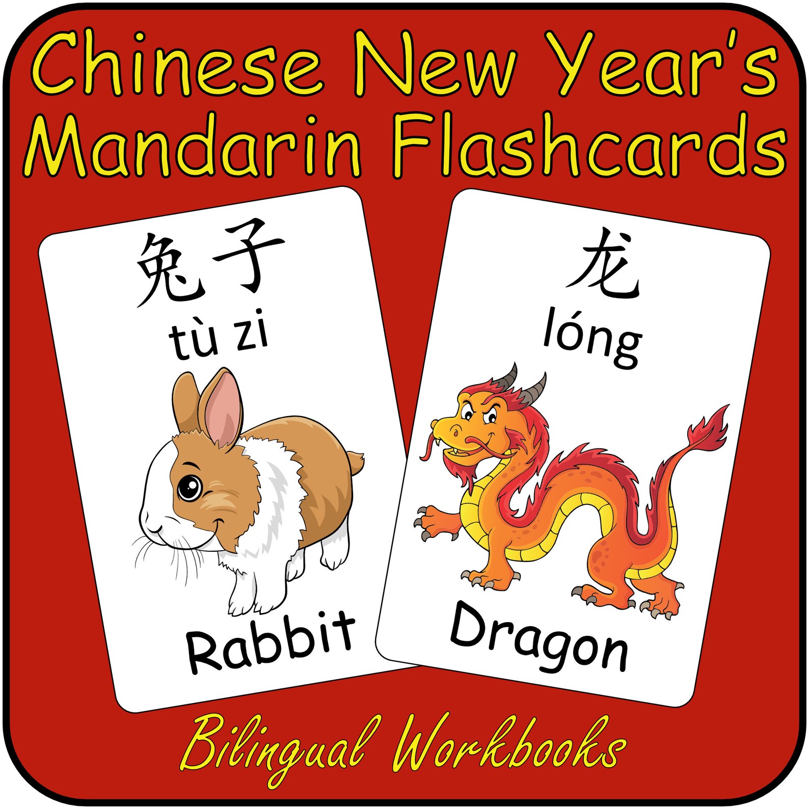 Chinese New Year 2024 Mandarin Bundle-picture Flash Cards, Write ...