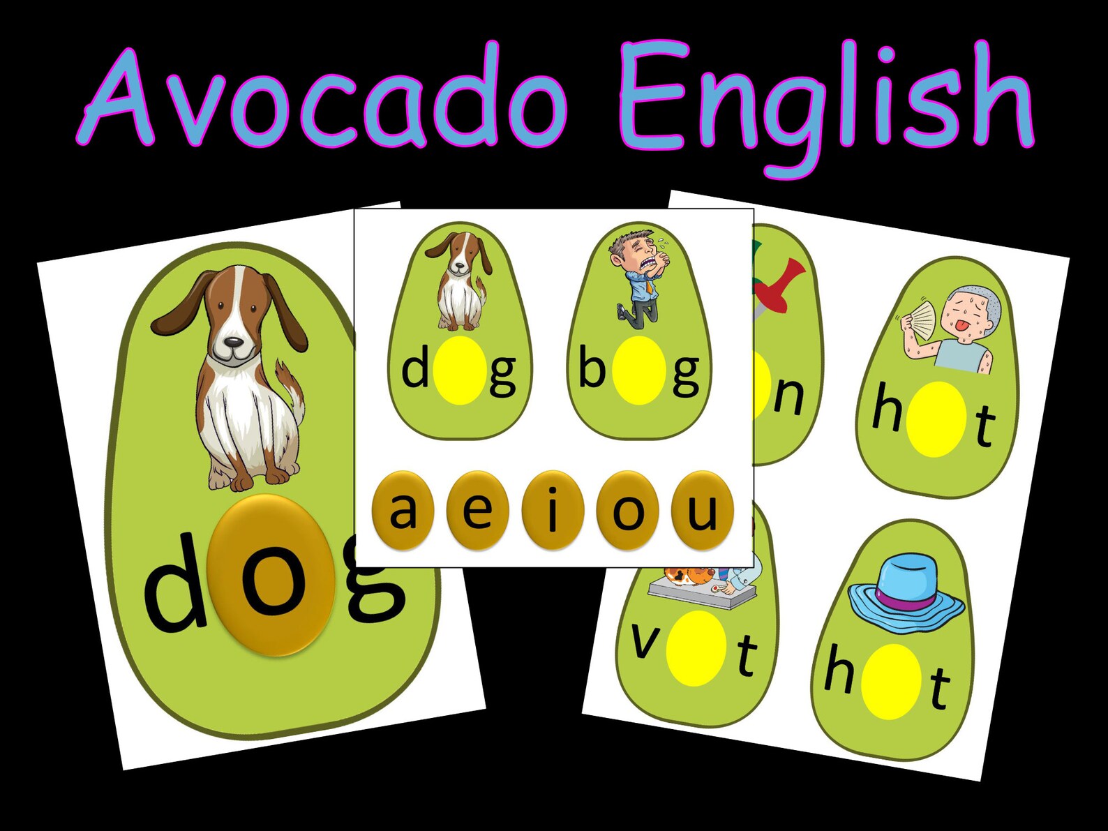 Pineapple Phonics - English CVC Short Vowel Bundle - Flashcards ...