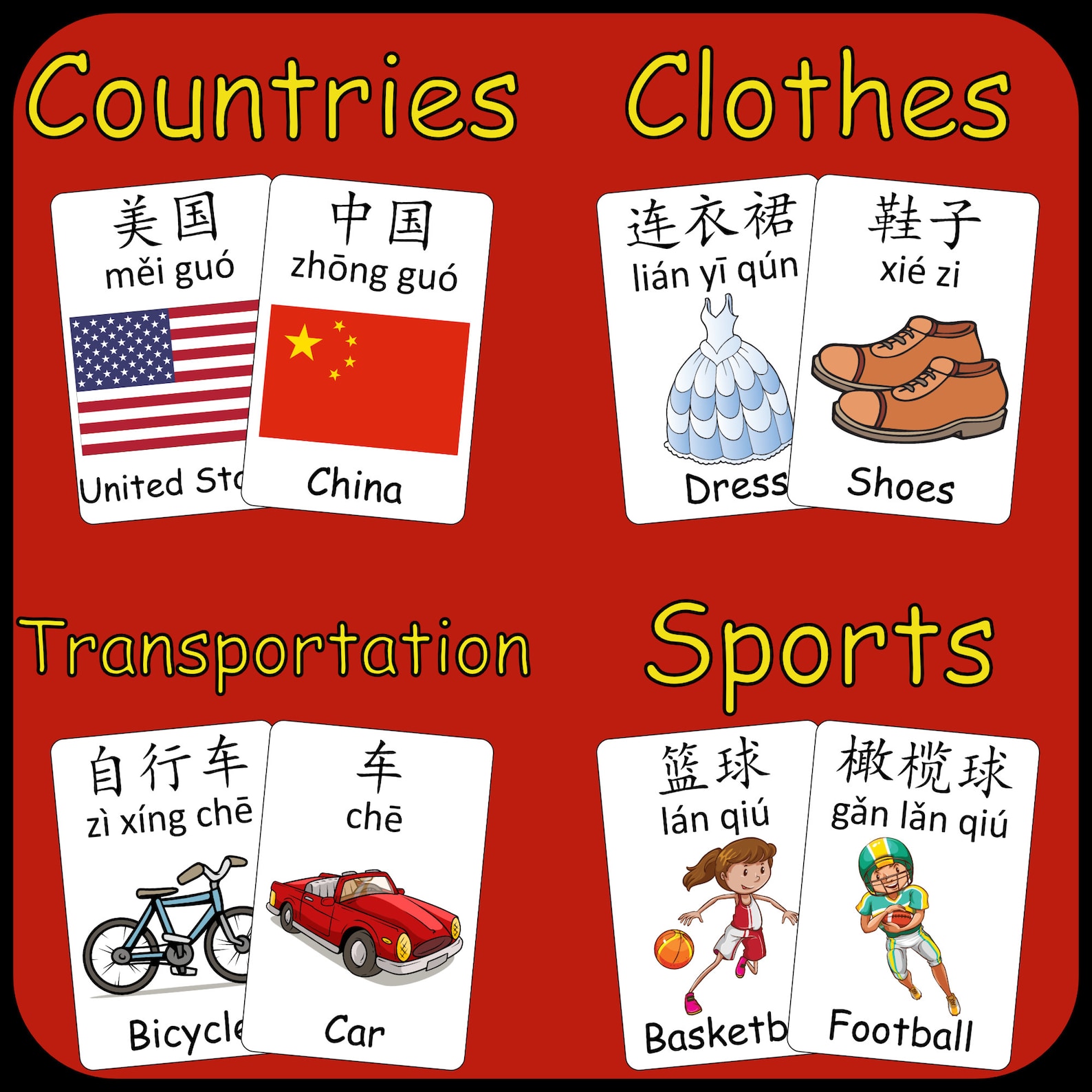 Learn Mandarin Chinese to English Flashcards Chinese Bilingual Flash ...