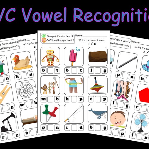 Pineapple Phonics Level 2 English CVC Short Vowel Rainbow - Etsy UK