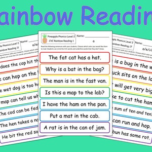 Pineapple Phonics Level 2 - English CVC Short Vowel Rainbow Reading ...