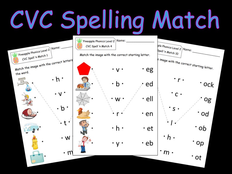 Pineapple Phonics - English CVC Short Vowel Bundle - Flashcards ...