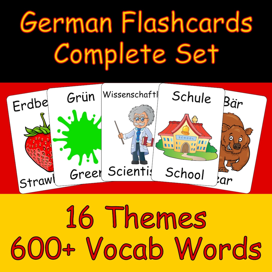 German-english Kids Vocabulary Flashcards - Printable Beginner Learning ...
