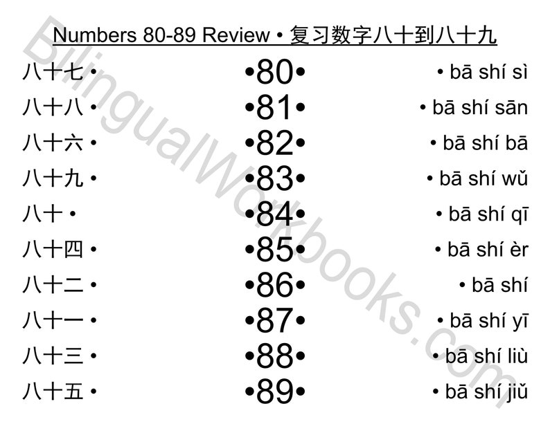Mandarin Chinese Number Matching Worksheet Set Practice Matching ...
