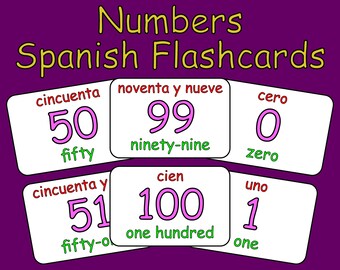 Spanish Number Flash Cards - Etsy