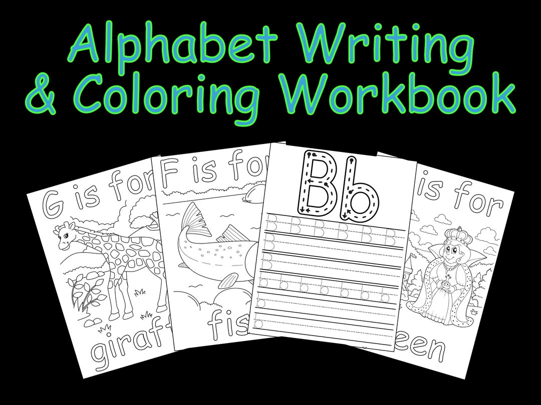 Alphabet Learn to Write Coloring Pages Kids ABC English - Etsy UK