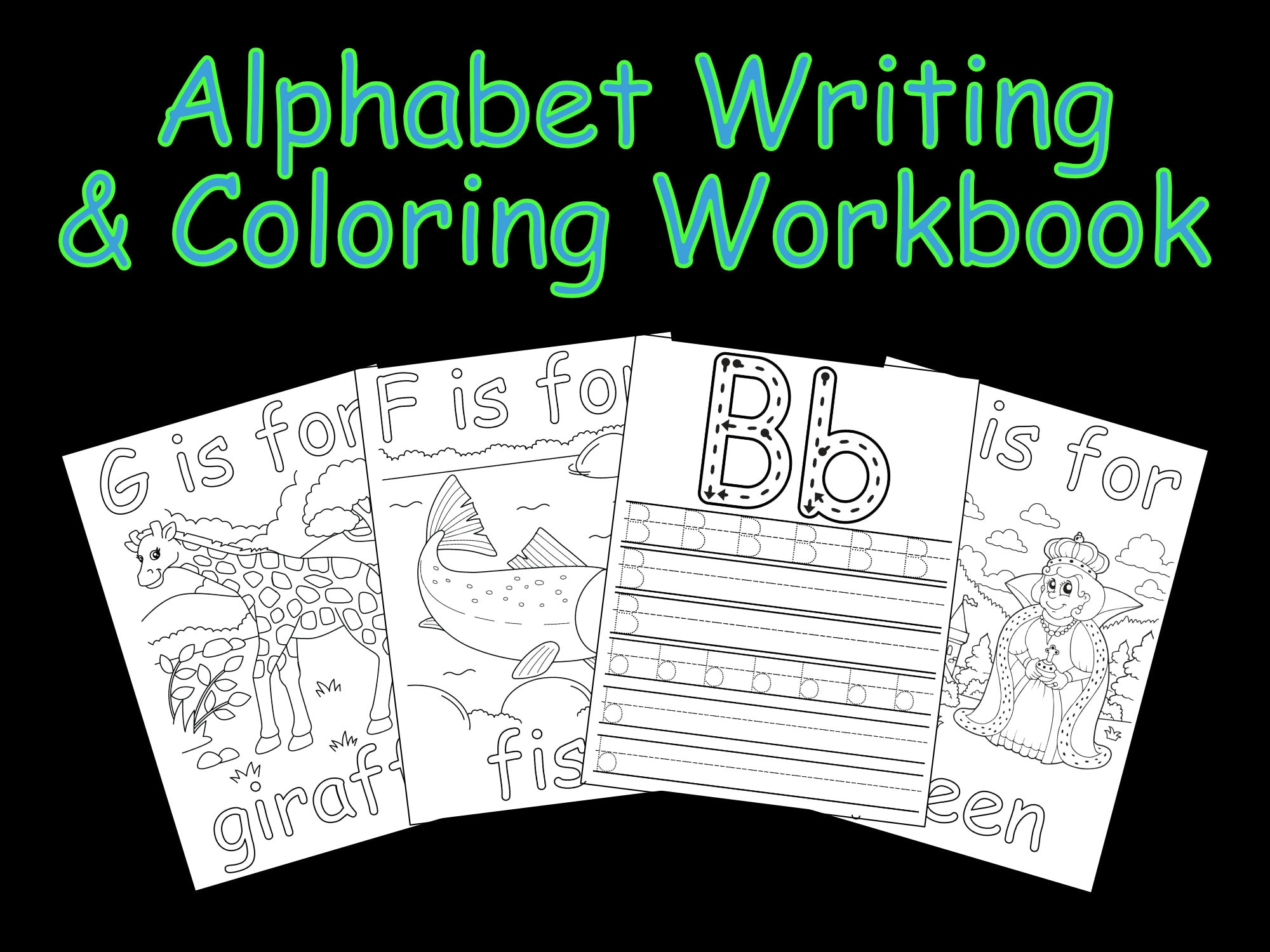 Kids Alphabet Writing & Coloring Workbook Phonics Learning PDF - Etsy
