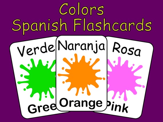 Spanish Colors Flashcards Vocabulary Study Flash Cards With - Etsy