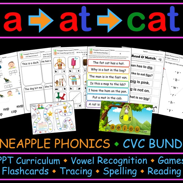 Phonics Short Vowel Worksheets Bundle - Etsy