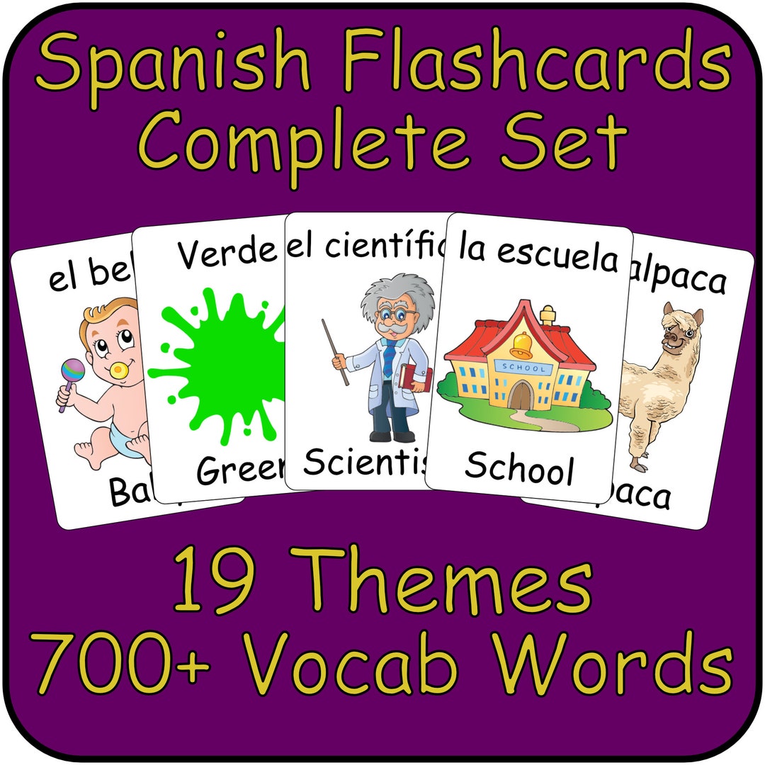 Spanish-english Bilingual Flashcards for Kids 700 Picture Cards for ...