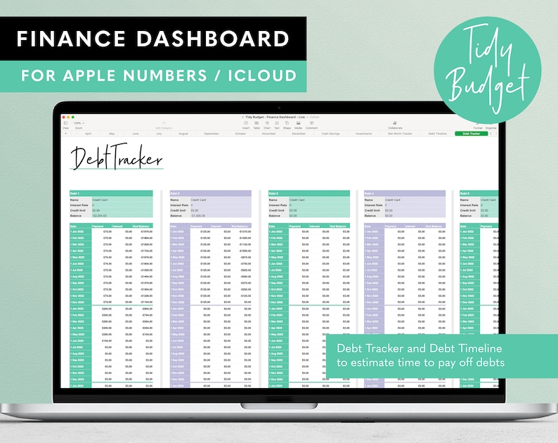 Finance Dashboard - Apple Numbers and iCloud Zero Based Budgeting ...