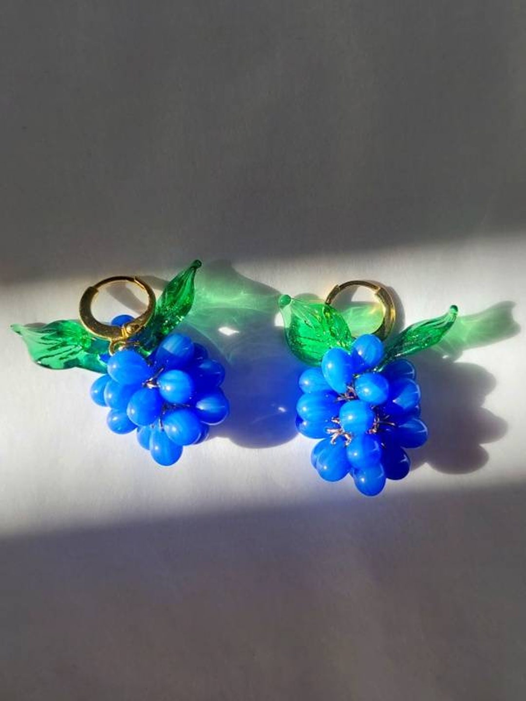 Berries Huggie Hoop Sterling Silver Earrings, Gold Hoop Earrings With ...