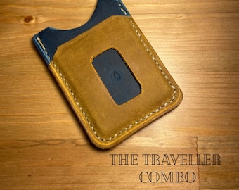 Handmade Leather Card Wallet With Wildflower Painting Genuine Leather ...