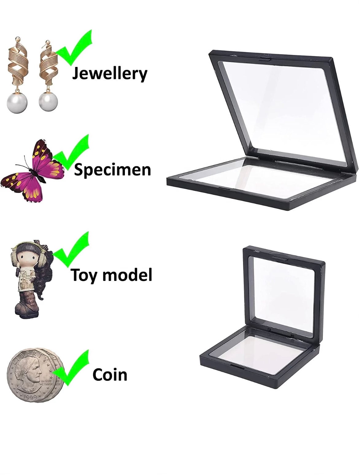 Floating Jewelry Display Box, Color Display Stand, Antioxidant Jewelry ...