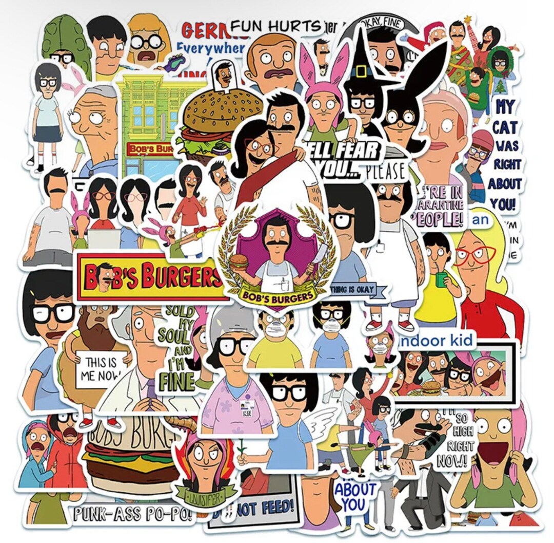 50 Bob's Burgers Stickers Packs, Stickers for Water Bottles, Hydroflask ...
