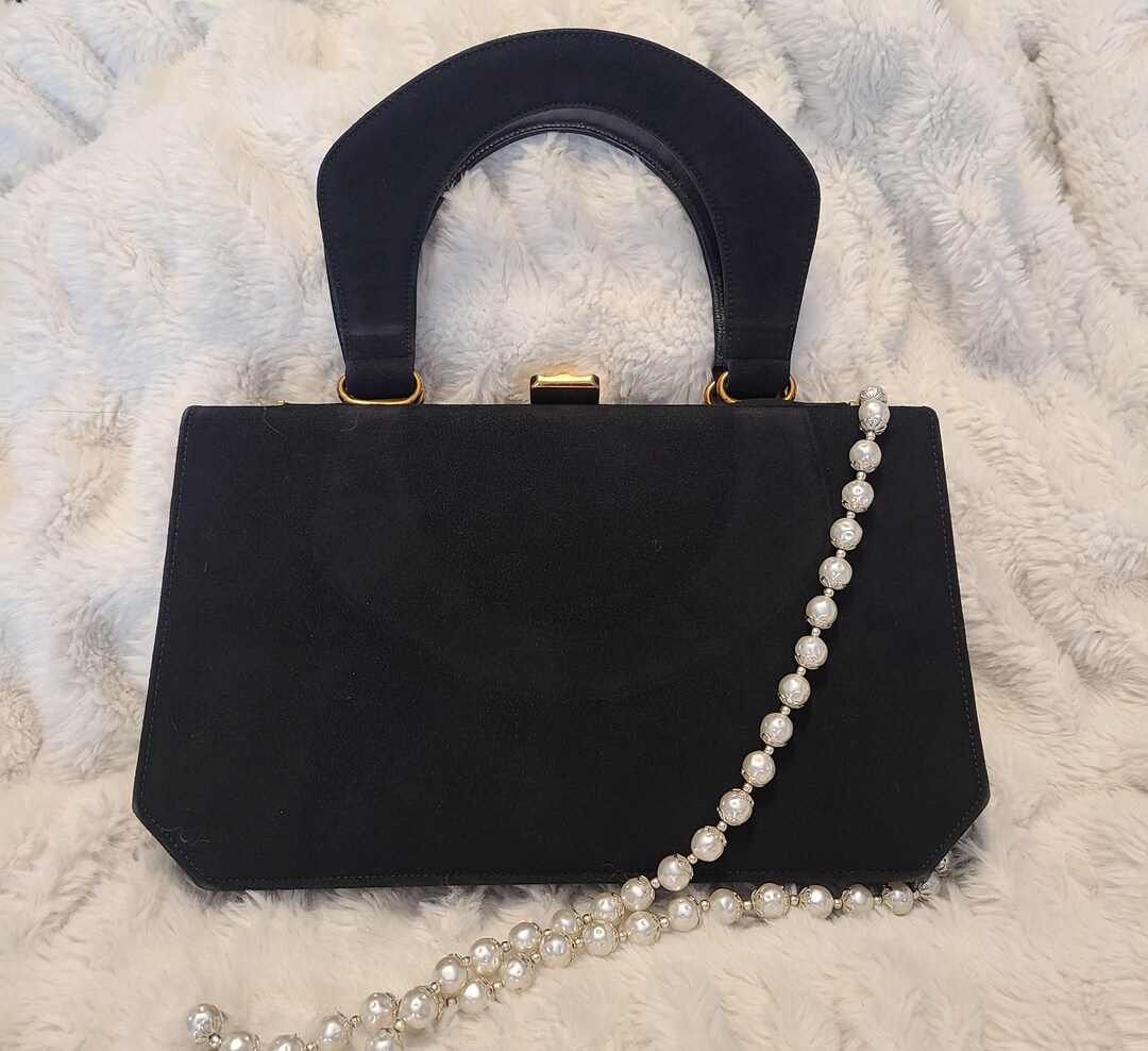 Susan Gail Black Vintage Accordion Handbag - Etsy