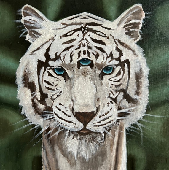 White Tiger Oil Painting