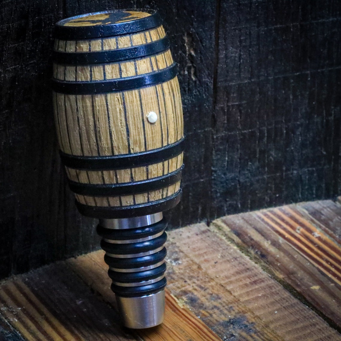 Whiskey Barrel Bottle Stopper Classic Black - Etsy